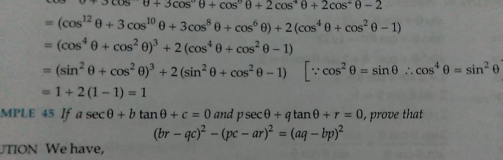 =(cos12θ+3cos10θ+3cos8θ+cos6θ)+2(cos4θ+cos2θ−1)=(cos4θ+cos2θ)3+2(cos4θ+co..