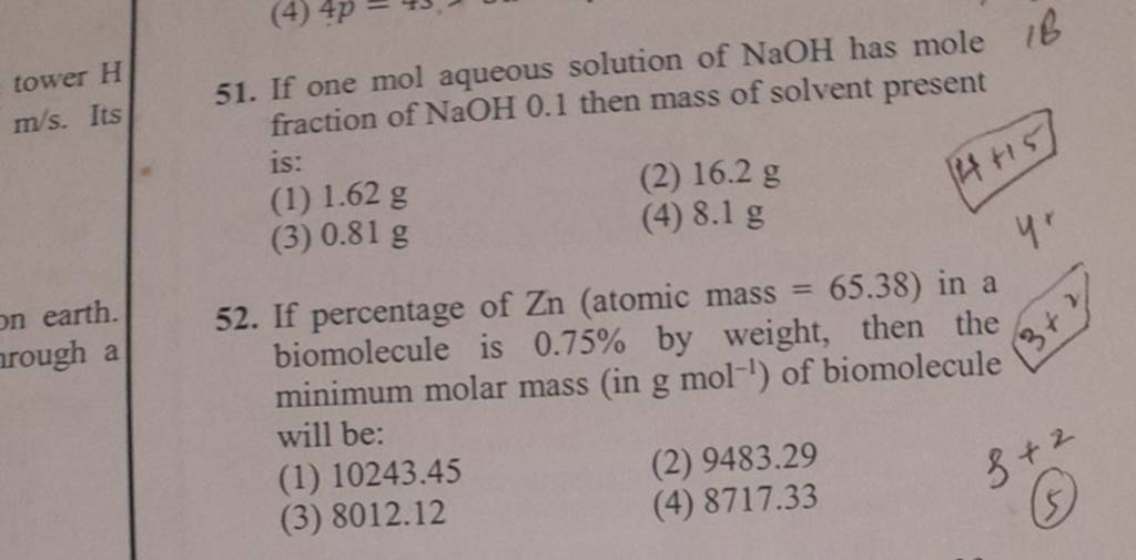 If percentage of Zn (atomic mass =65.38 ) in a biomolecule is 0.75% by we..