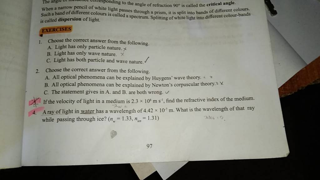 Ponding To The Angle Of Refraction 90∘ Is Called The Critical Angle Band