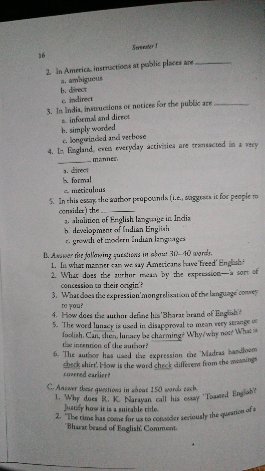 Abolition Of English Language In India B Development Of Indian English C abolition-of-english-language-in-india-b-development-of-indian-english-c