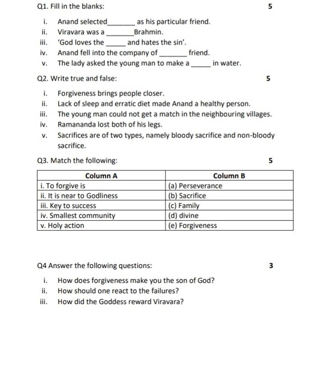 Q2 Write True And False 5 Filo