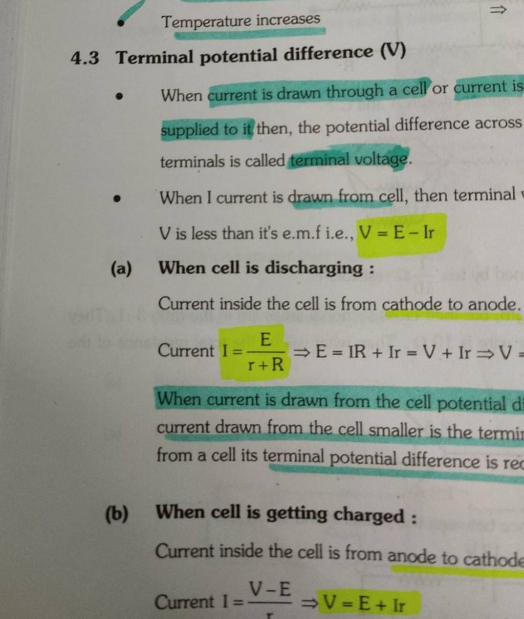 4.3 Terminal potential difference (V) - When current is drawn through a c..