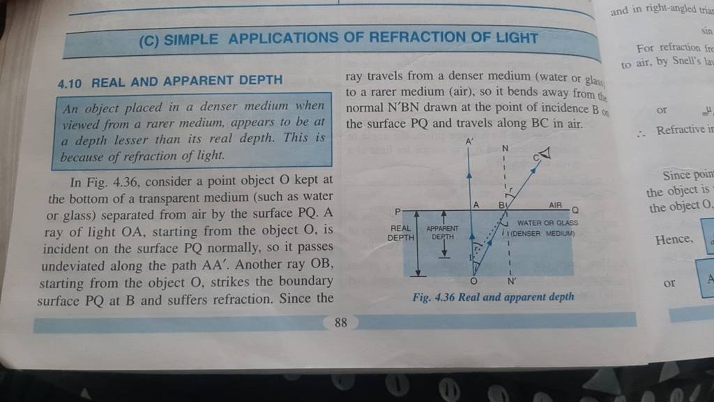 C SIMPLE APPLICATIONS OF REFRACTION OF LIGHT 4 10 REAL AND APPARENT DEP c-simple-applications-of-refraction-of-light-4-10-real-and-apparent-dep