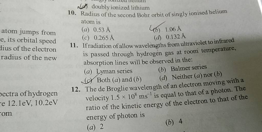 Radius Of The Second Bohr Orbit Of Singly Ionised Helium Atom Is Filo