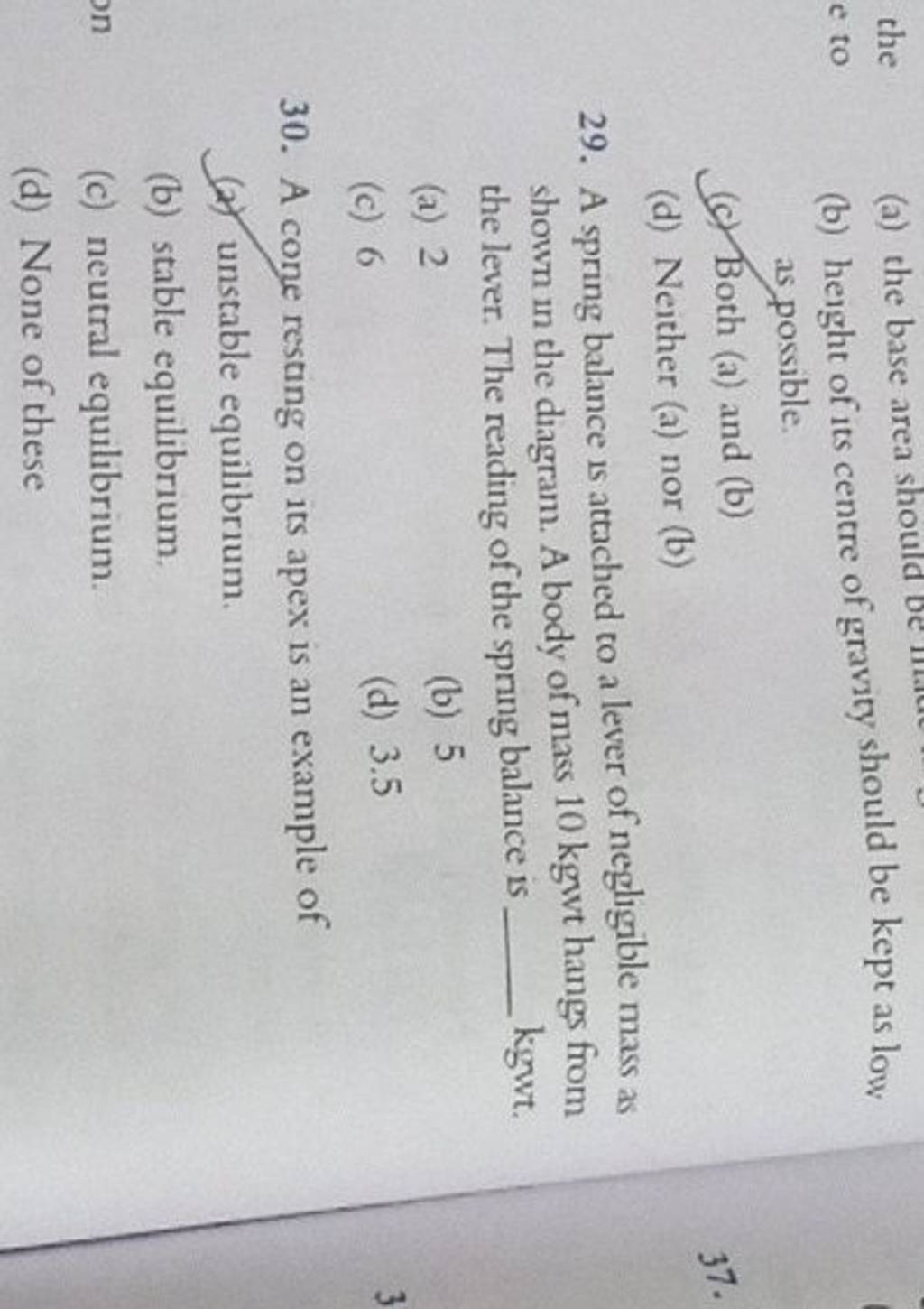 A spring balance is attached to a lever of negligible mass as shown in th..