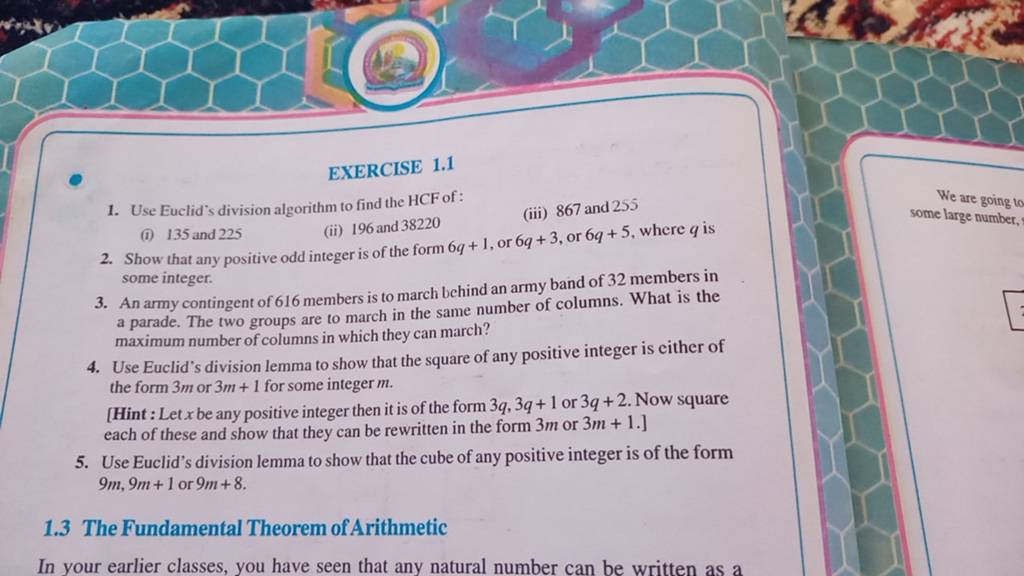 Exercise 11 1 Use Euclids Division Algorithm To Find The Hcf Of I