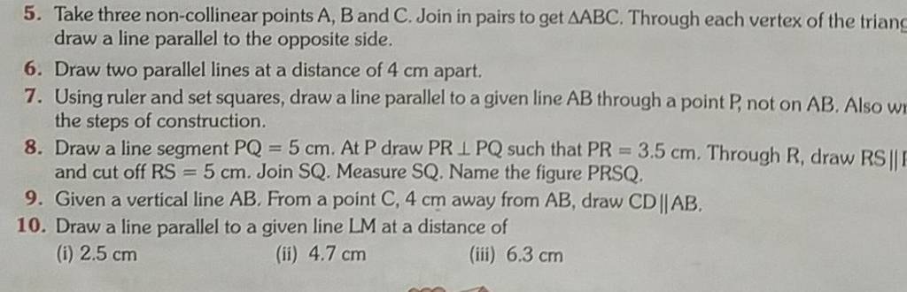 5 Take Three Non Collinear Points Ab And C Join In Pairs To Get Abc