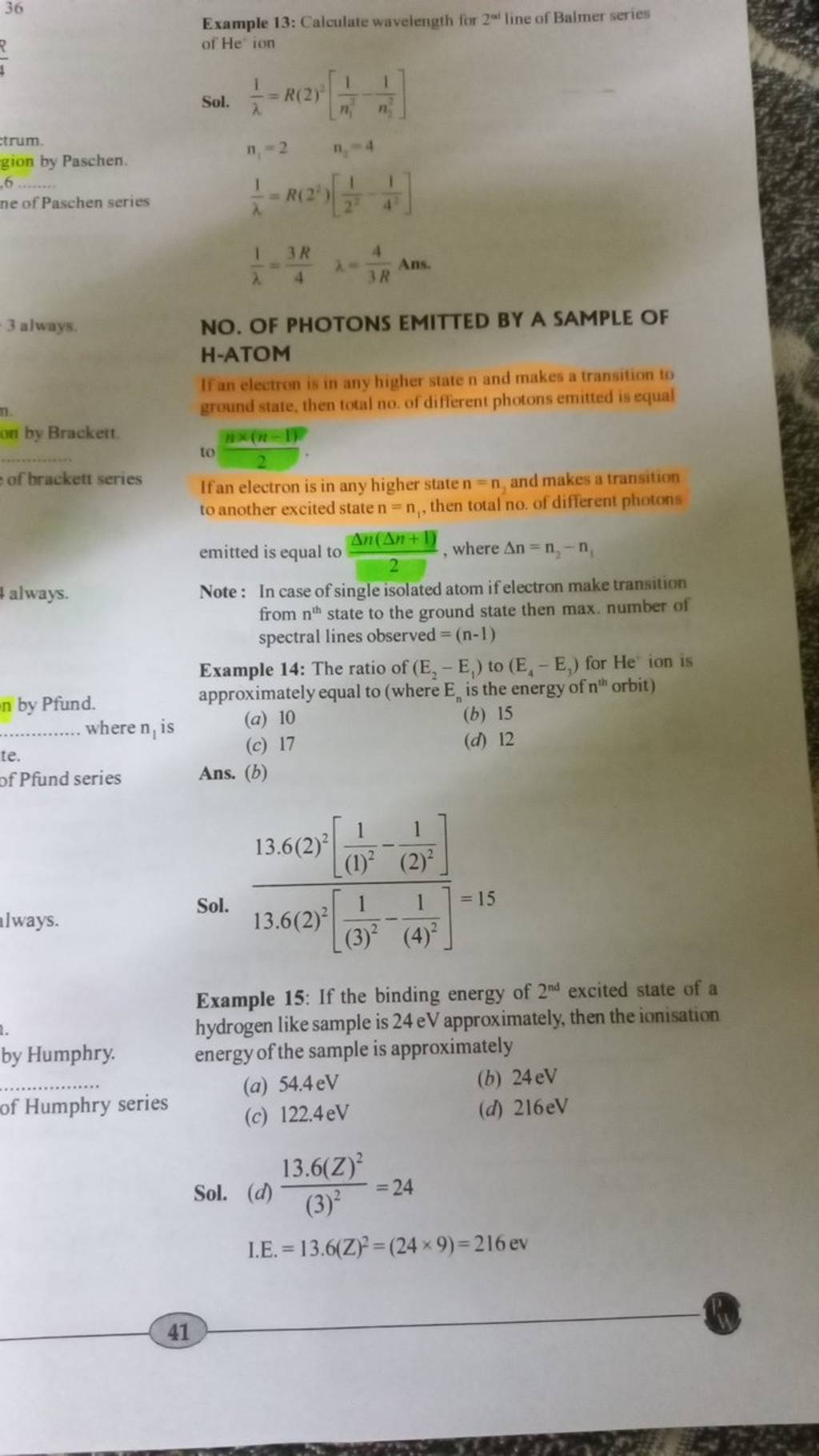 Example 13 Calculate Wavelength For 2ai Line Of Balmer Series Of Hee Io
