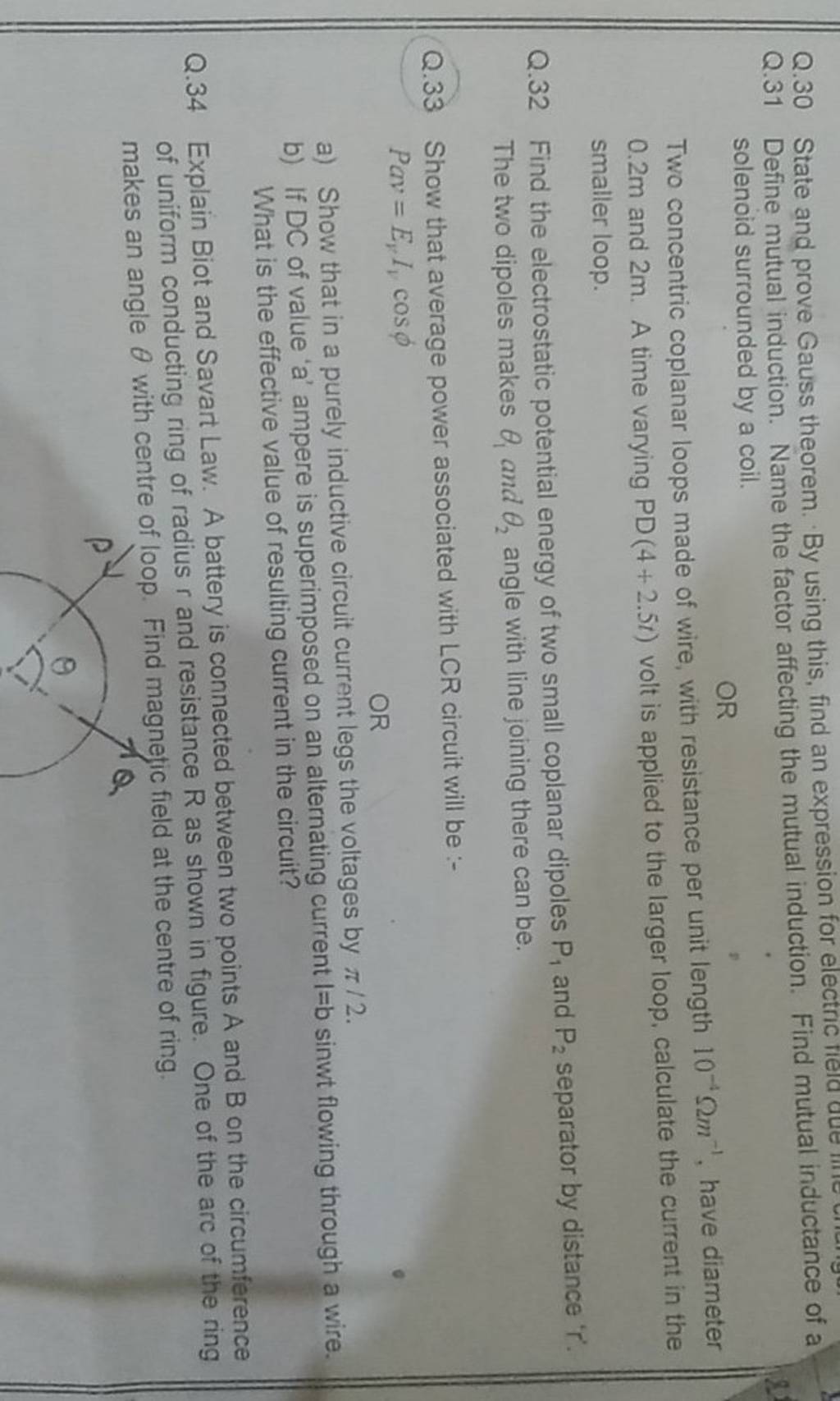Q.30 State and prove Gauss theorem. By using this, find an expression for.. Q.30 State and prove Gauss theorem. By using this, find an expression for..