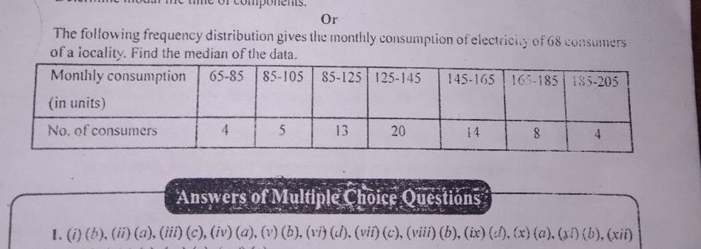 The Following Frequency Distribution Gives The Monthly Consumption Of Ele