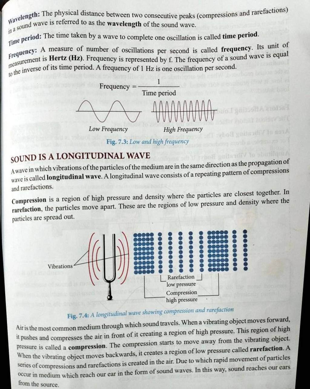Wavelength: The physical distance between two consecutive peaks (compress..