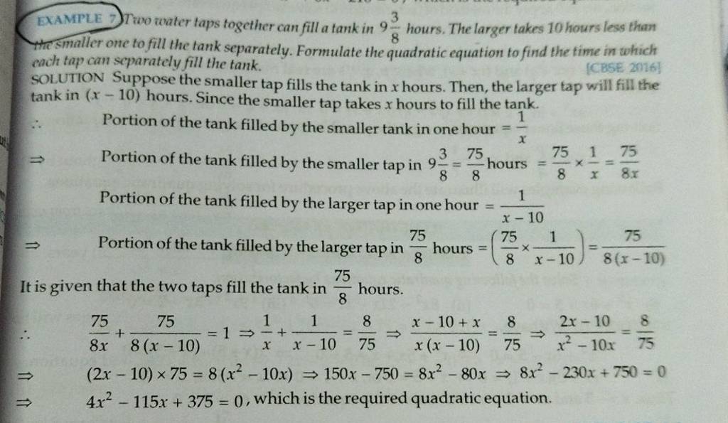 EXAMPLE 7. Two water taps together can fill a tank in 983 hours. The lar..