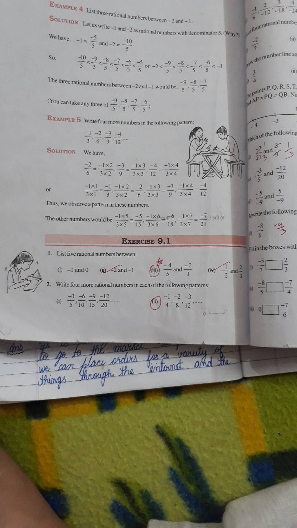 EXAMPLE 4 List three rational numbers between −2 and −1. SoLurion Let us