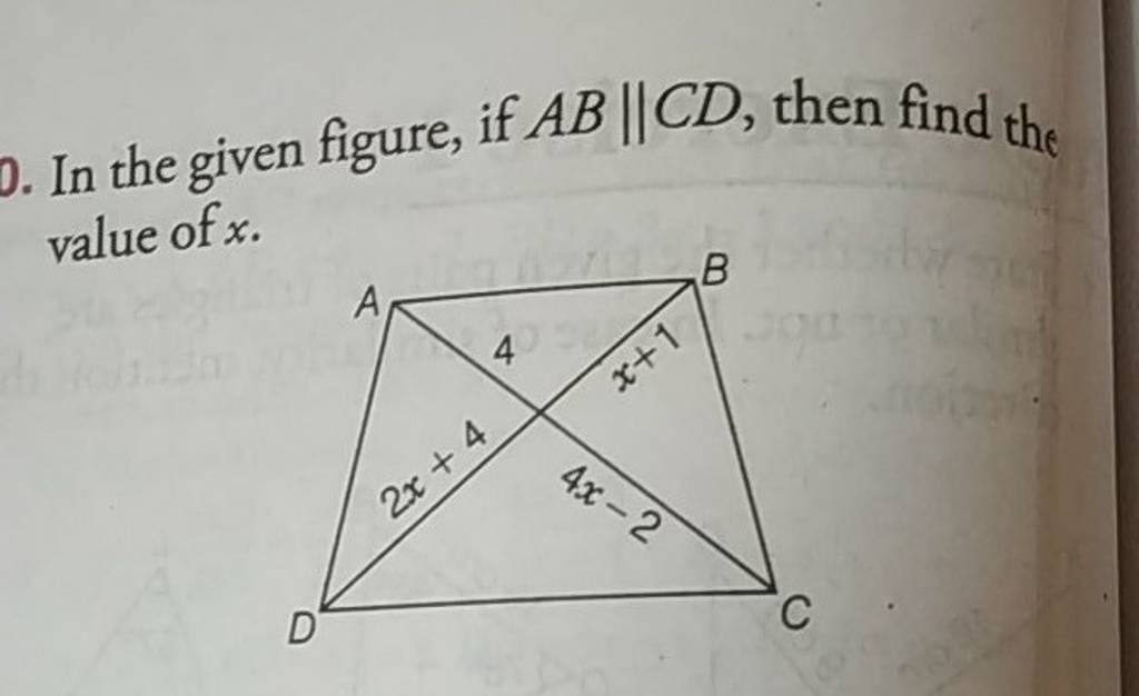 0 In The Given Figure If Ab∥cd Then Find The Value Of X Filo
