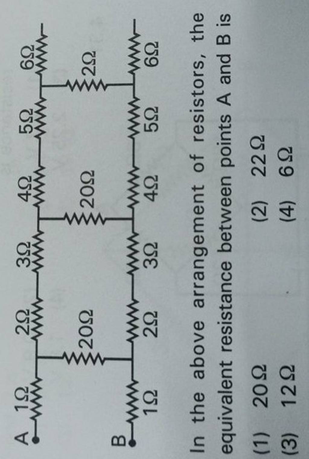 In the above arrangement of resistors, the equivalent resistance between