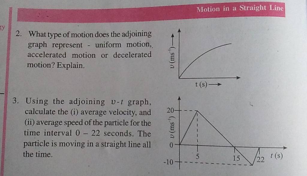 2 What Type Of Motion Does The Adjoining Graph Represent Uniform Motio