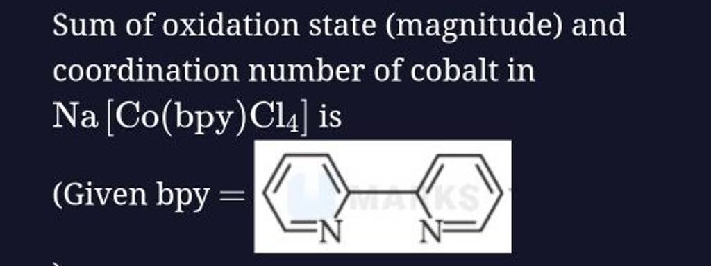 Sum Of Oxidation State Magnitude And Coordination Number Of Cobalt In N