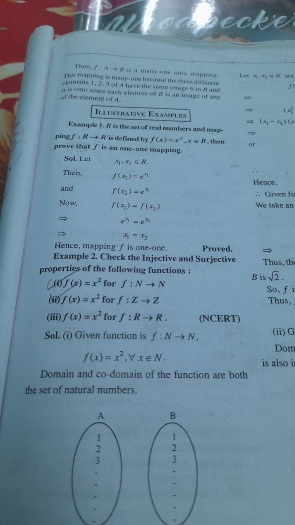 Then F A→b Is A Many One Onto Mapping This Mapping Is Many One Because