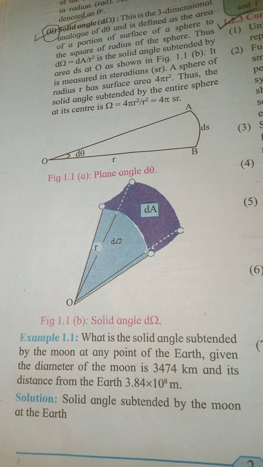 (ii) Polid angle (dΩ) : This is the 3 -diment and is defined as the of a