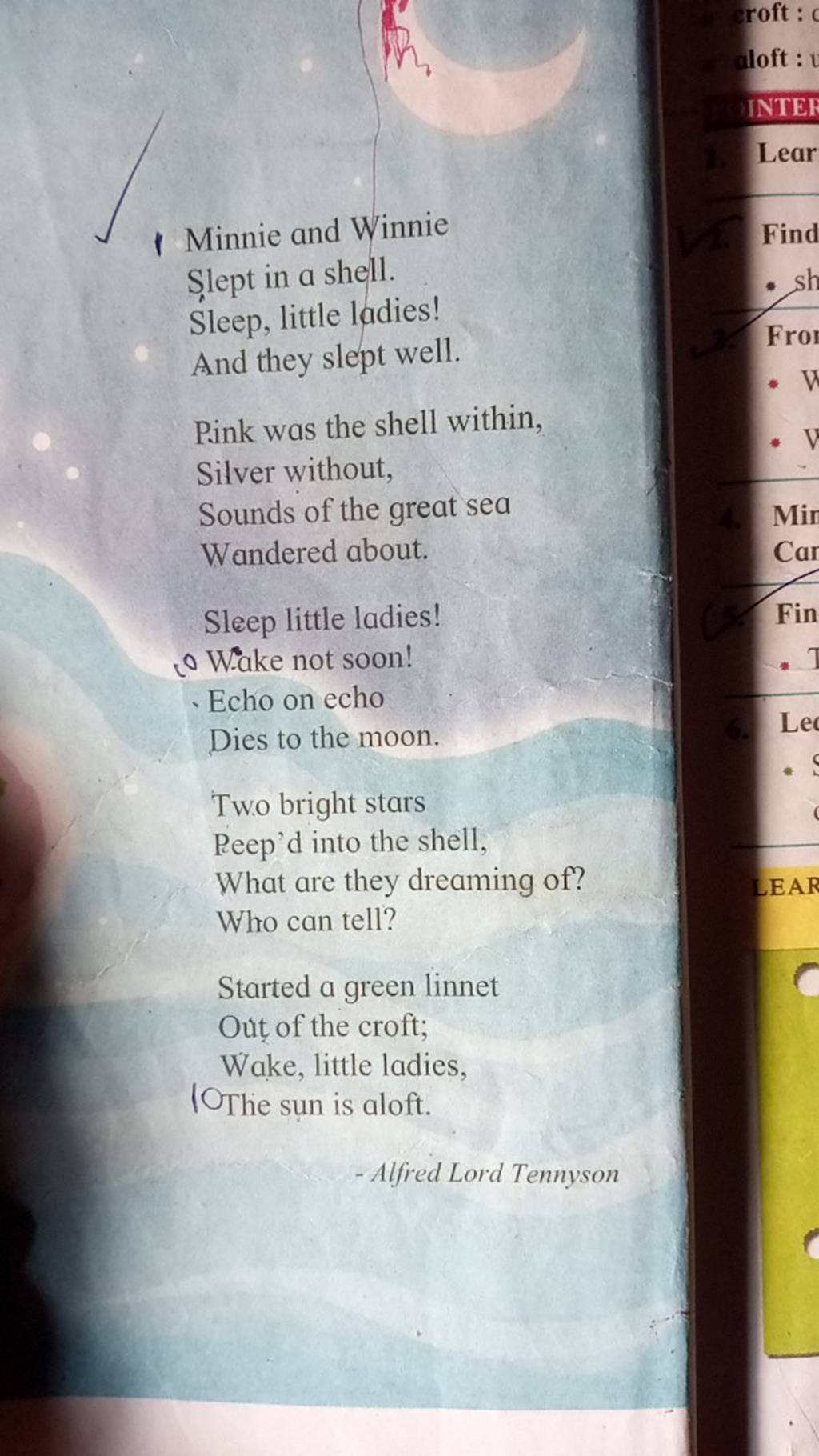 1 Minnie and Winnie Slept in a shell. Sleep, little ladies! And they slep..