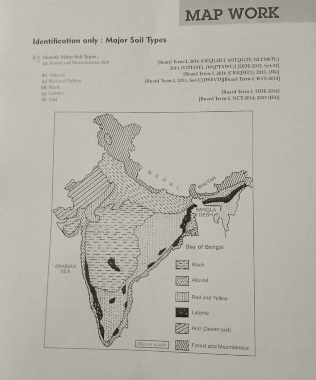 Identification only : Major Soil Types 1. Identify Major Soil Types: (a)