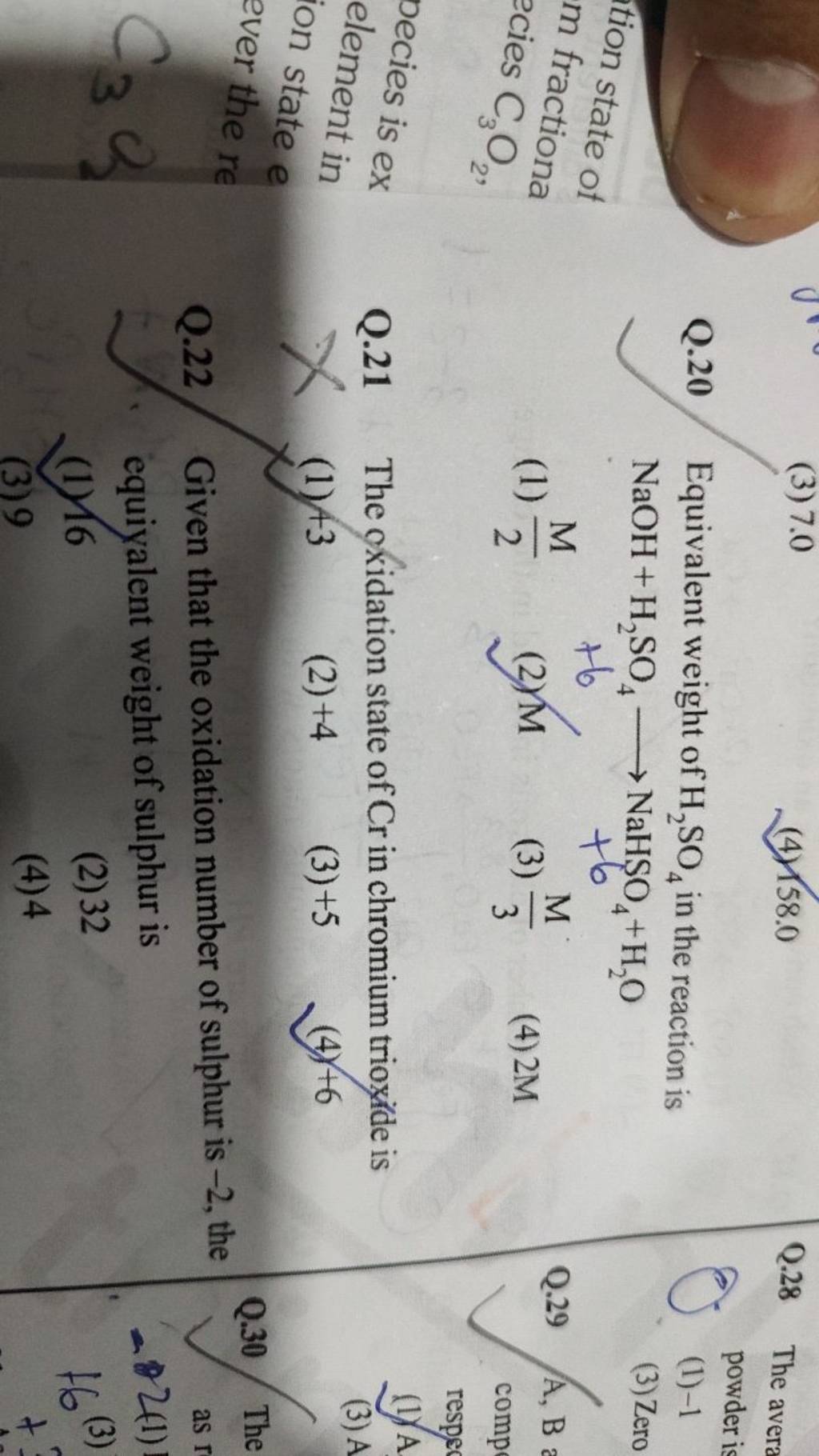 Decies Is Ex Q 21 The Oxidation State Of Cr In Chromium Trioxide Is Eleme