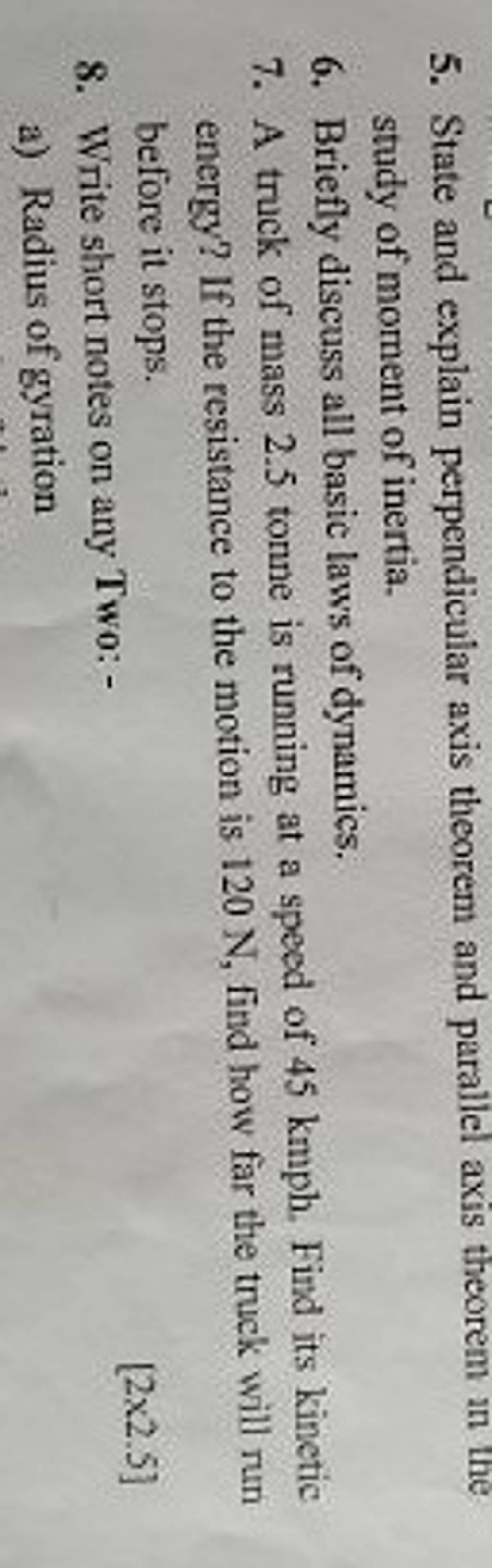 5 State And Explain Perpendicular Axis Theorem And Parallel Axis Theorem