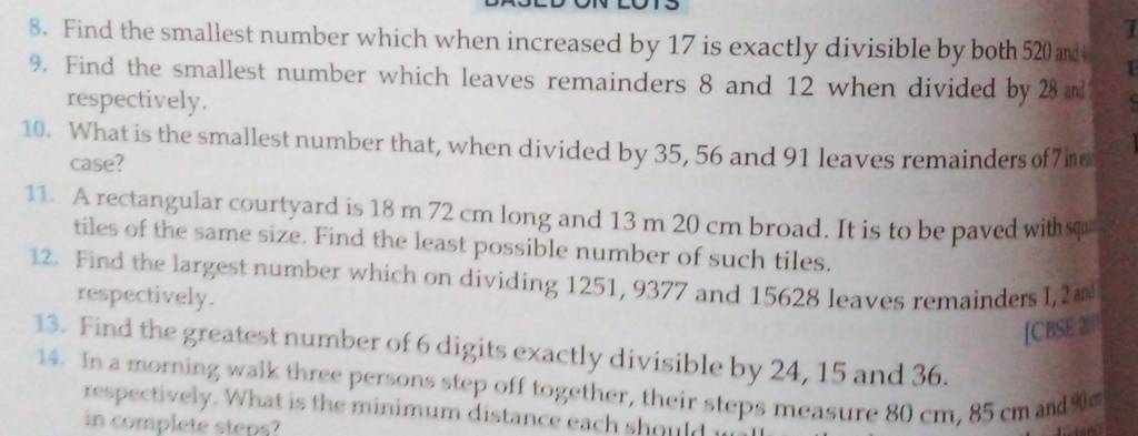 8 Find The Smallest Number Which When Increased By 17 Is Exactly Divisib