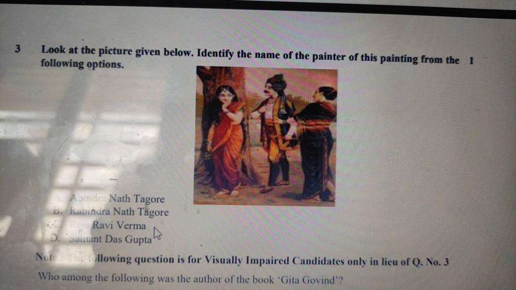 3 Look at the picture given below. Identify the name of the painter of th..