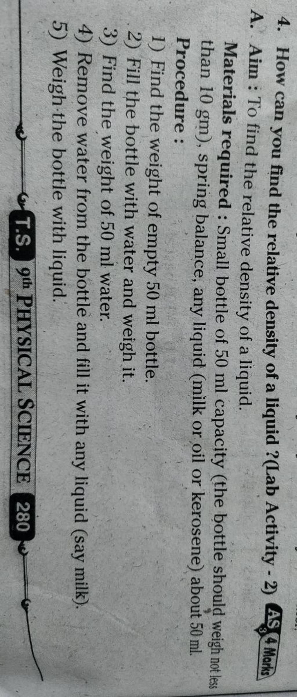 How can you find the relative density of a liquid ?(Lab Activity - 2) AS