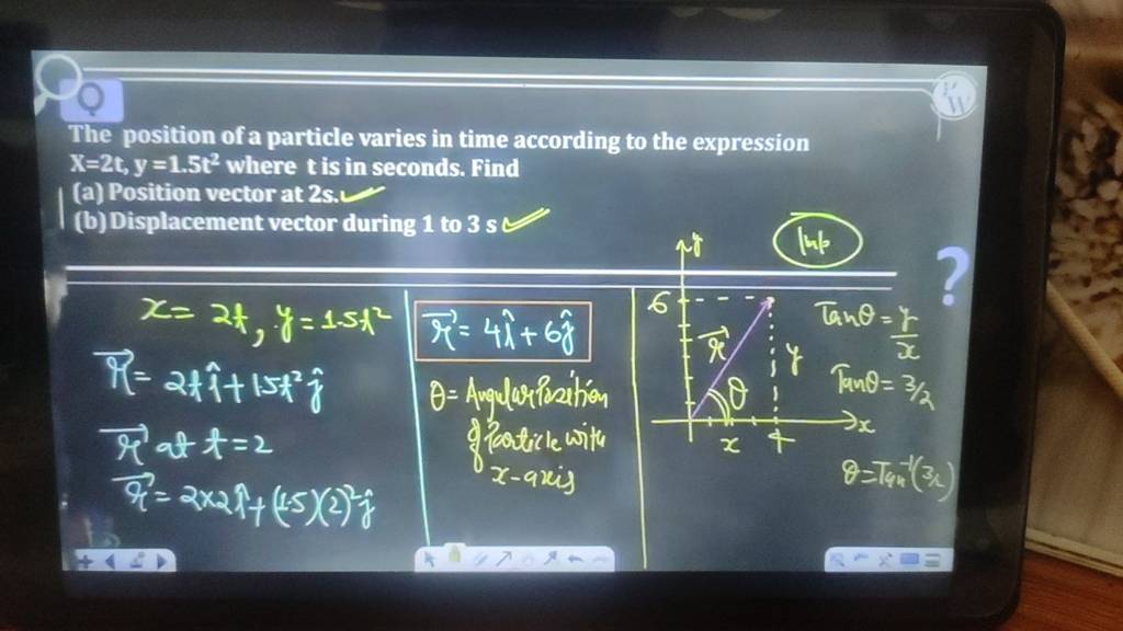 The position of a particle varies in time according to the expression X=2..
