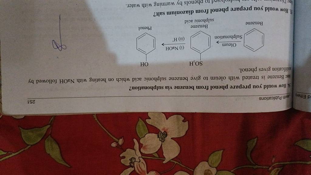 3. How would you prepare phenol from benzene via sulphonation? lis: Benze..