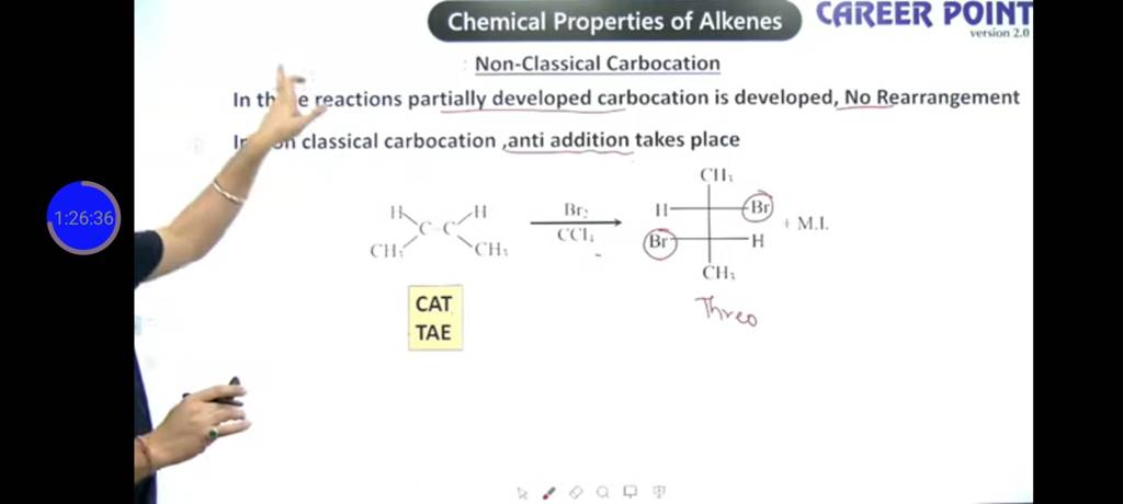 Chemical Properties of Alkenes Non-Classical Carbocation In th e reaction..