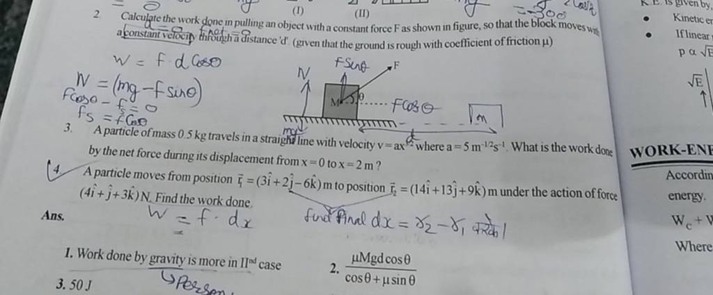 2 Calculate The Work Done In Pulling An Object With A Constant Force F A