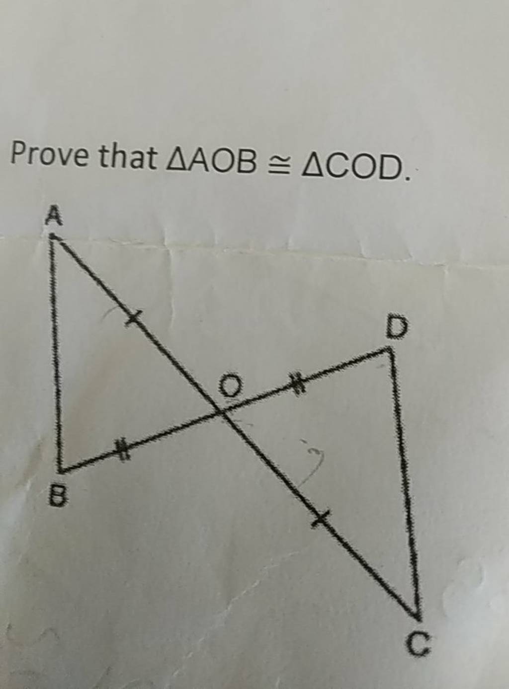 Prove that AOB≅ COD. | Filo