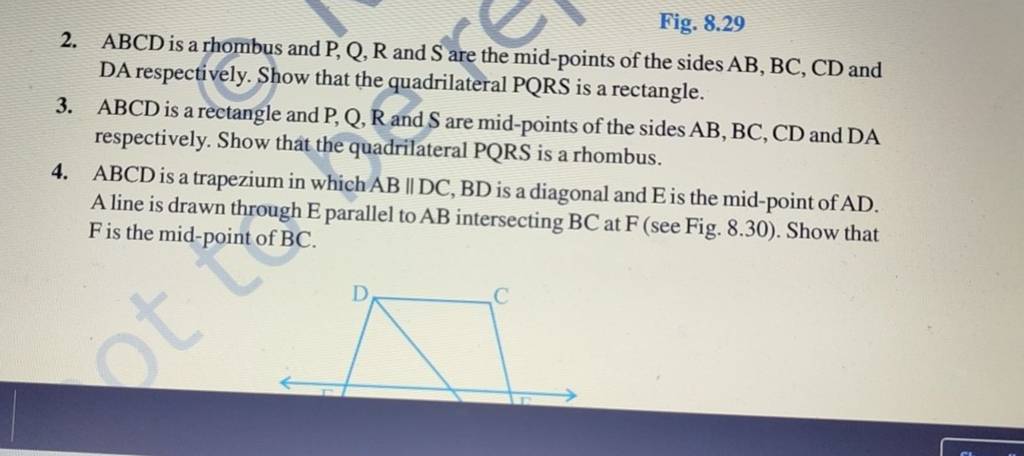 2. ABCD is a rhombus and P,Q,R and S are the mid-points of the sides AB,B..