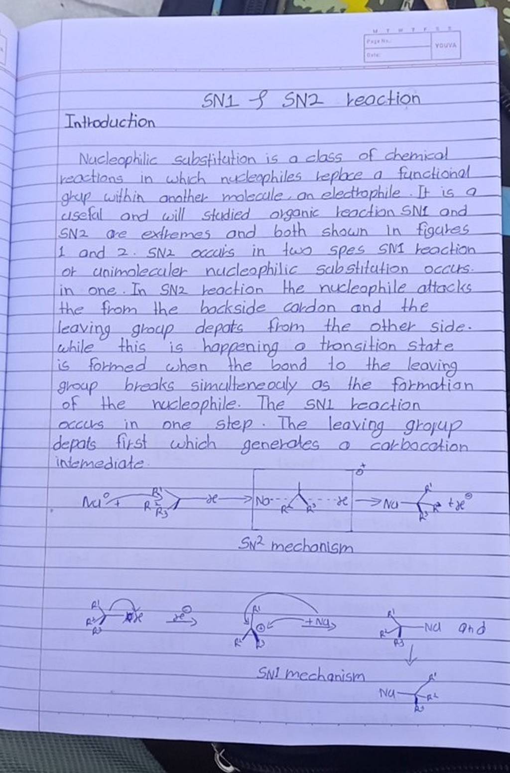 SN1 \& SN2 reaction Introduction Nucleophilic substitation is a class of