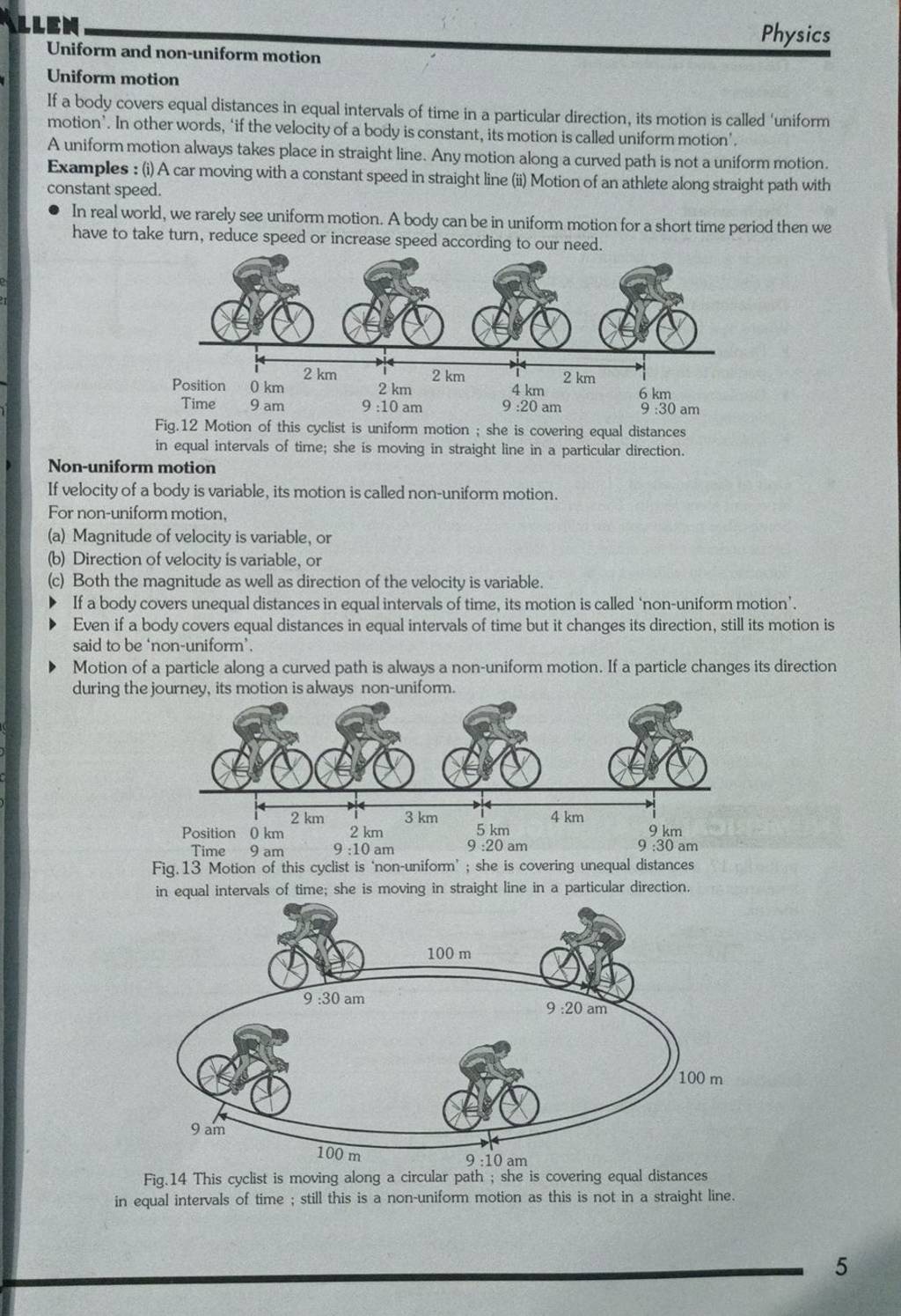 Uniform and non-uniform motion Physics Uniform motion If a body covers eq..