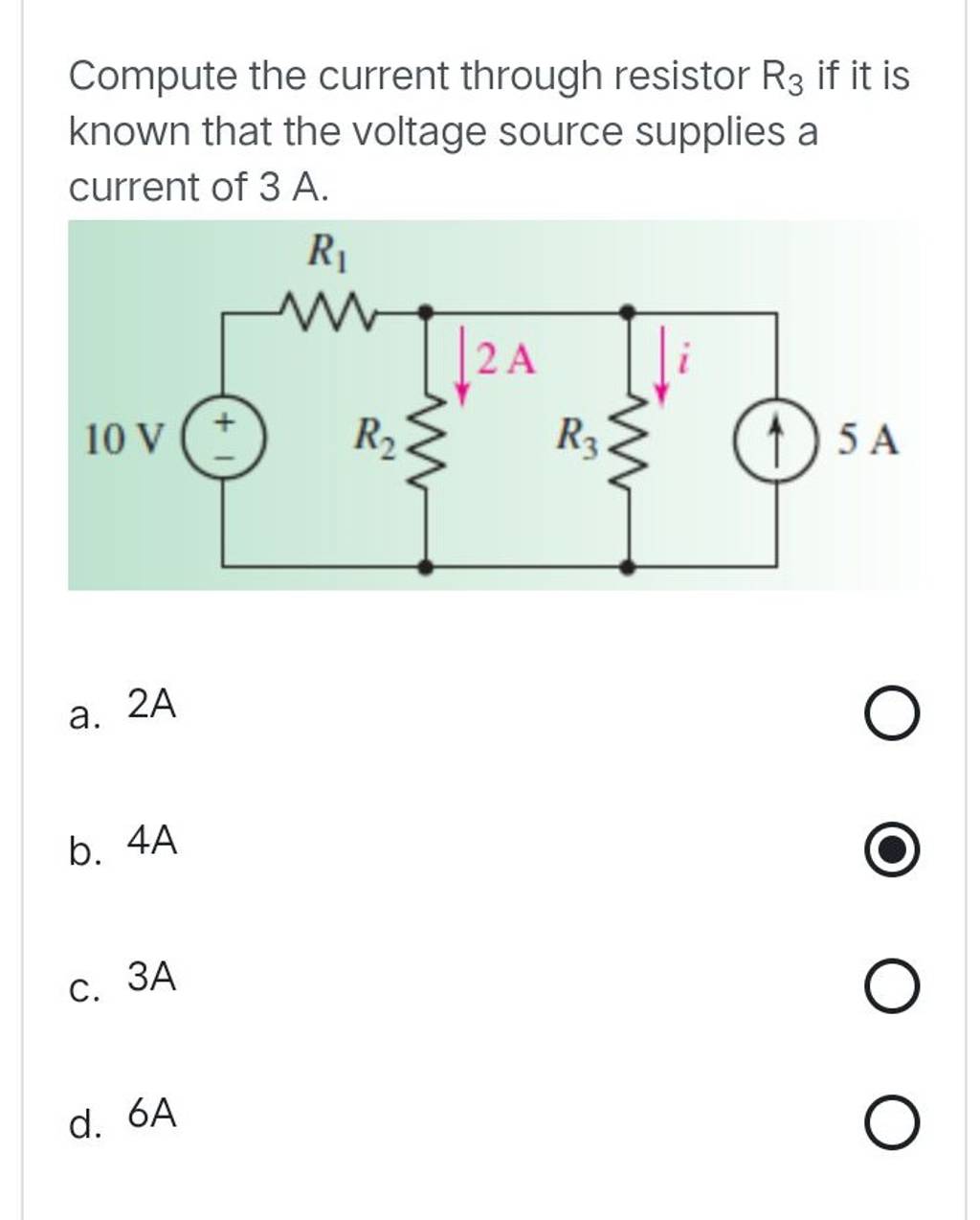 Compute The Current Through Resistor R3 If It Is Known That The Voltage