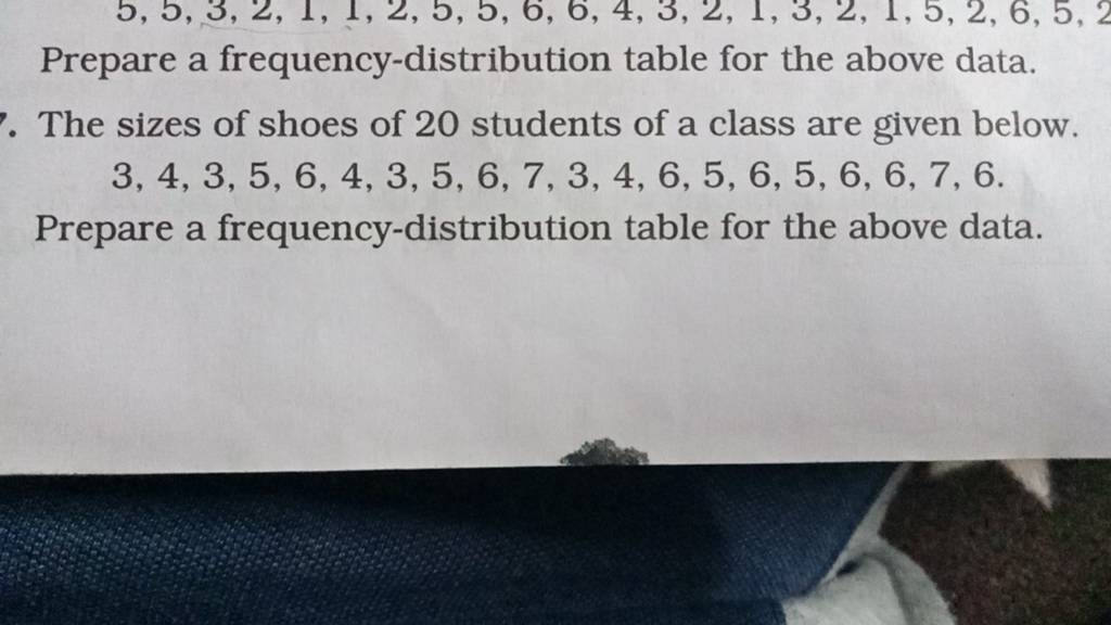 Prepare a frequency-distribution table for the above data. The sizes of s..