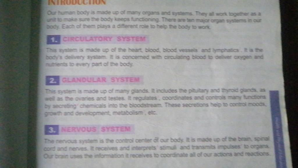 Our human bocy is made up of many organs and systerns. They all work toge..