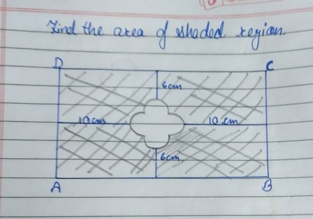 Find the area of shaded region. | Filo