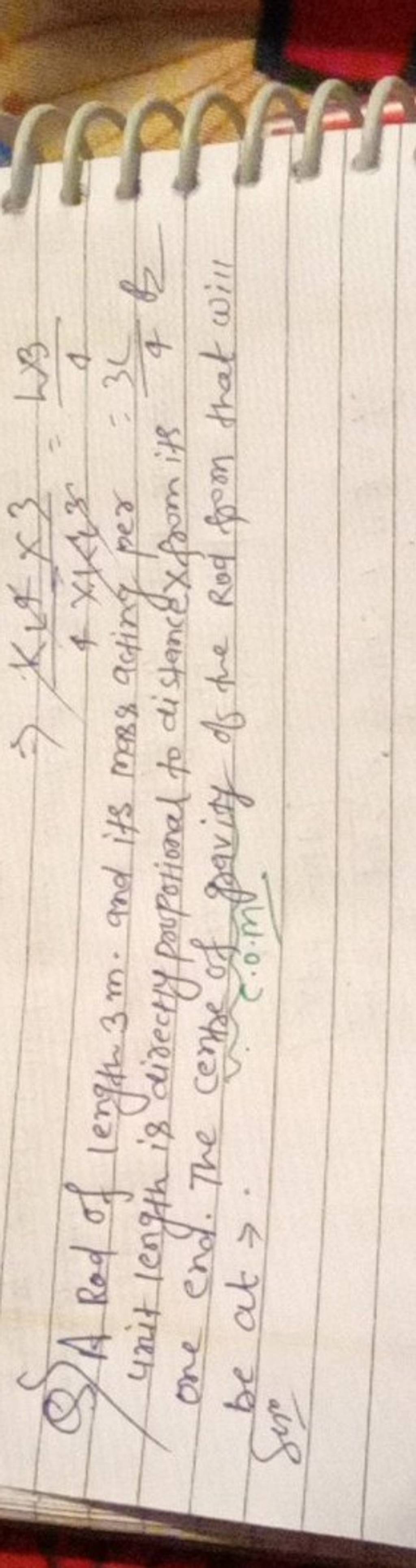 one end. The centre of gravity of the Rod form that will | Filo