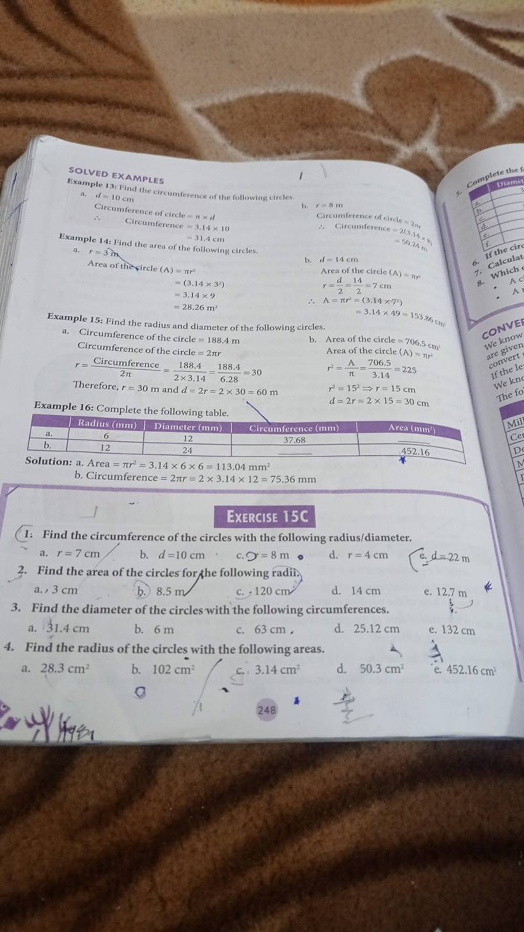 SOLVED EXAMPLES Example 13: Find the circumference of the following circl.. SOLVED EXAMPLES Example 13: Find the circumference of the following circl..