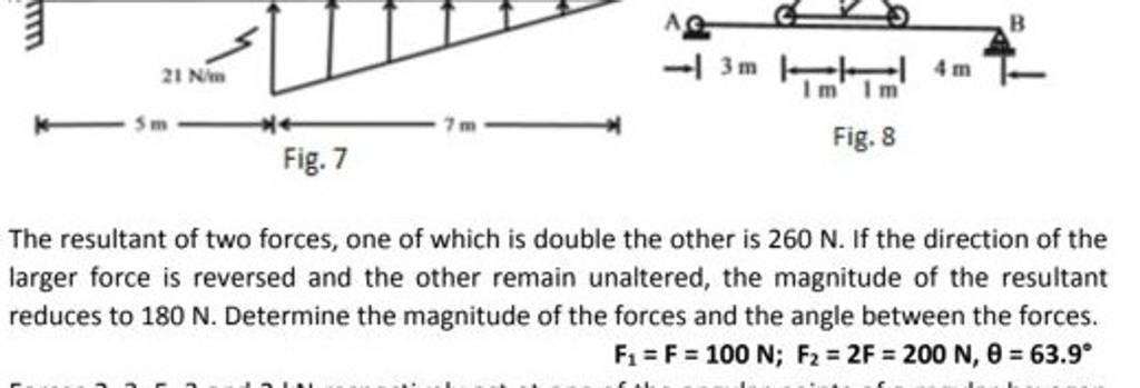 Fig. 8 The resultant of two forces, one of which is double the other is 2..