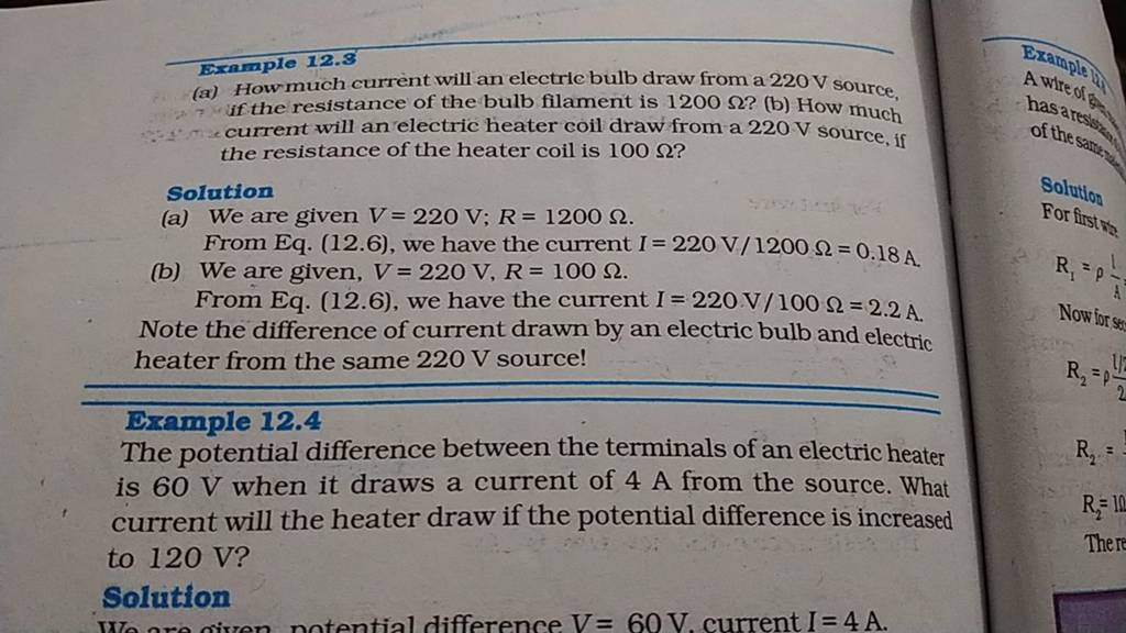 (a) How much current will an electric bulb draw from a 220 V source, if t..