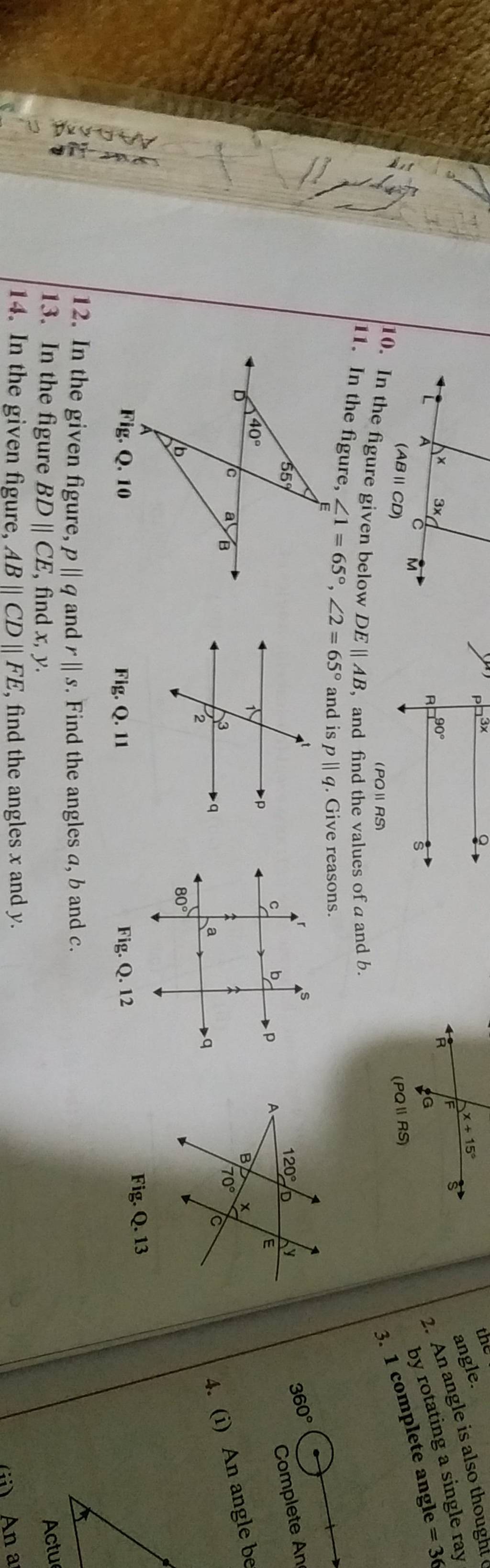 10 In The Figure Given Below De∥ab And Find The Values Of A And B 11