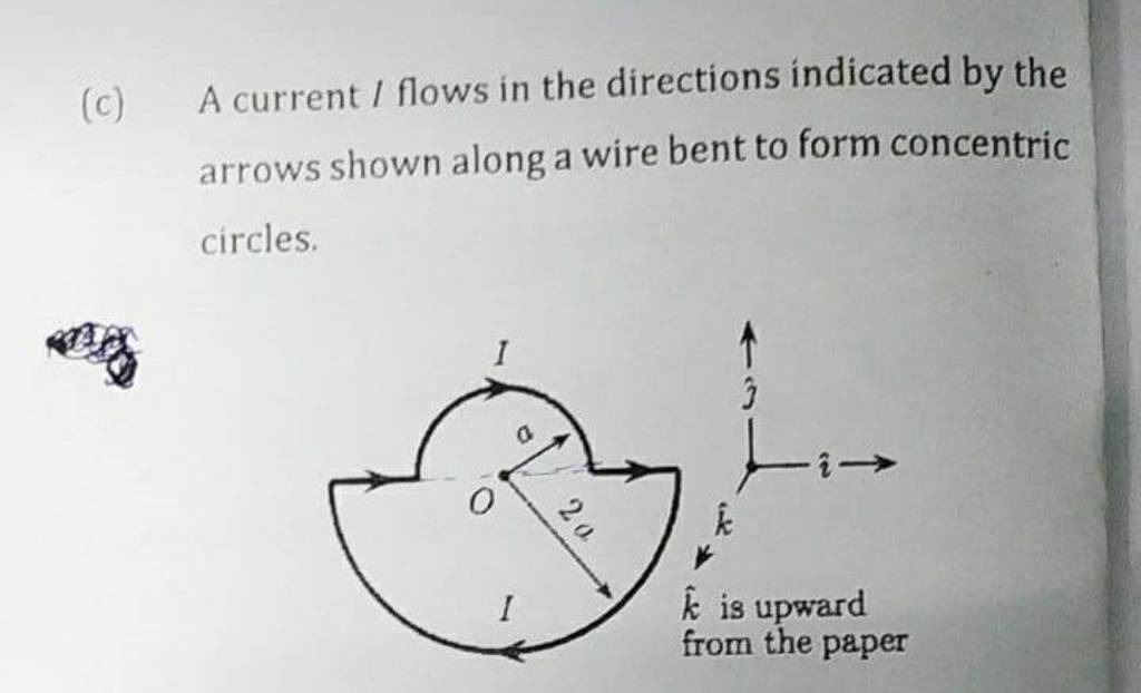 (c) A current / flows in the directions indicated by the arrows shown alo..