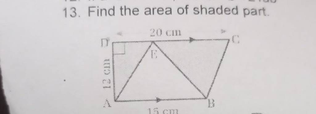 13. Find the area of shaded part. | Filo