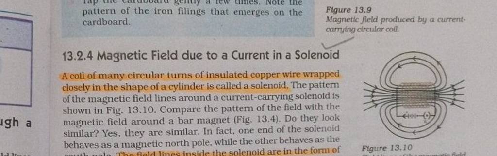 pattern of the iron filings that emerges on the Figure 13.9 cardboard. Ma..